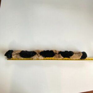 Accessories | 10 Rabbit Fur Tan And Black Loop Fasten Scarf | Poshmark